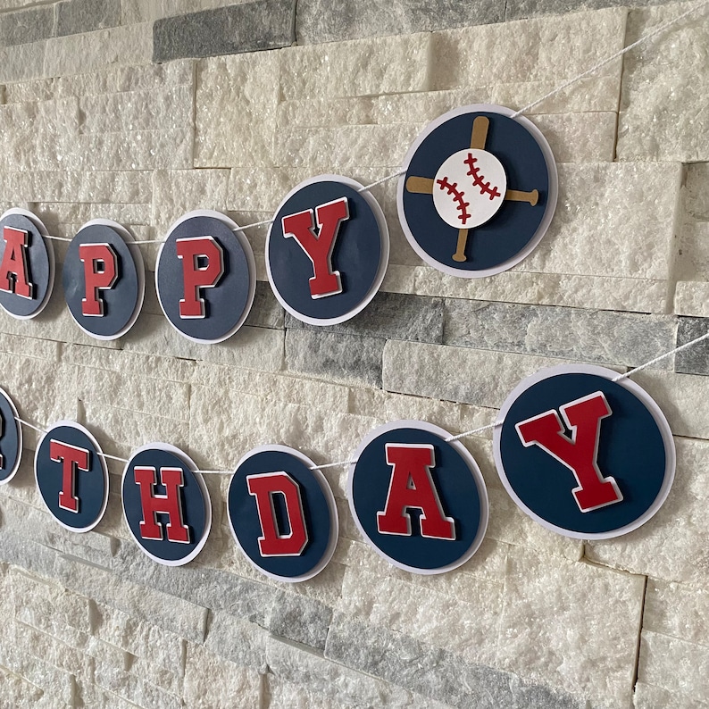 Happy Birthday Baseball Banner Personalized Baseball Birthday - Etsy