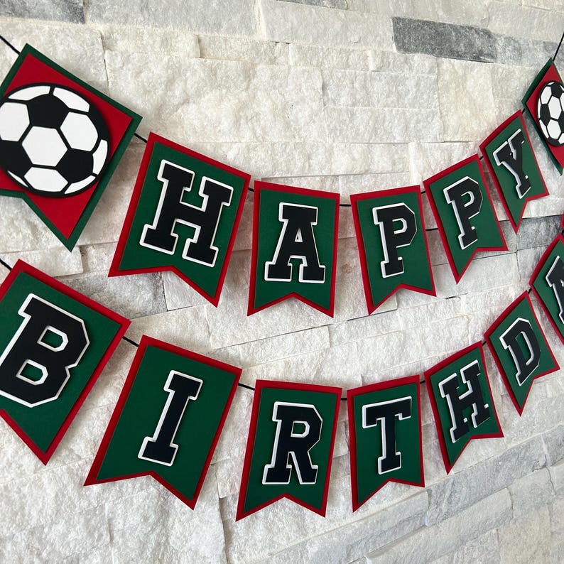 Soccer Birthday Banner, Personalized Soccer Birthday Banner, Sports ...