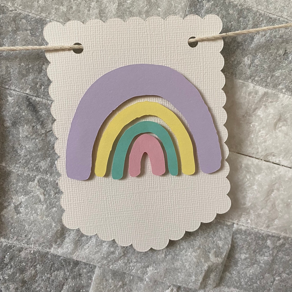 Boho Rainbow Happy Birthday Banner Pastel Birthday Banner - Etsy