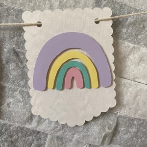 Boho Rainbow Happy Birthday Banner, Pastel Birthday Banner, Party ...