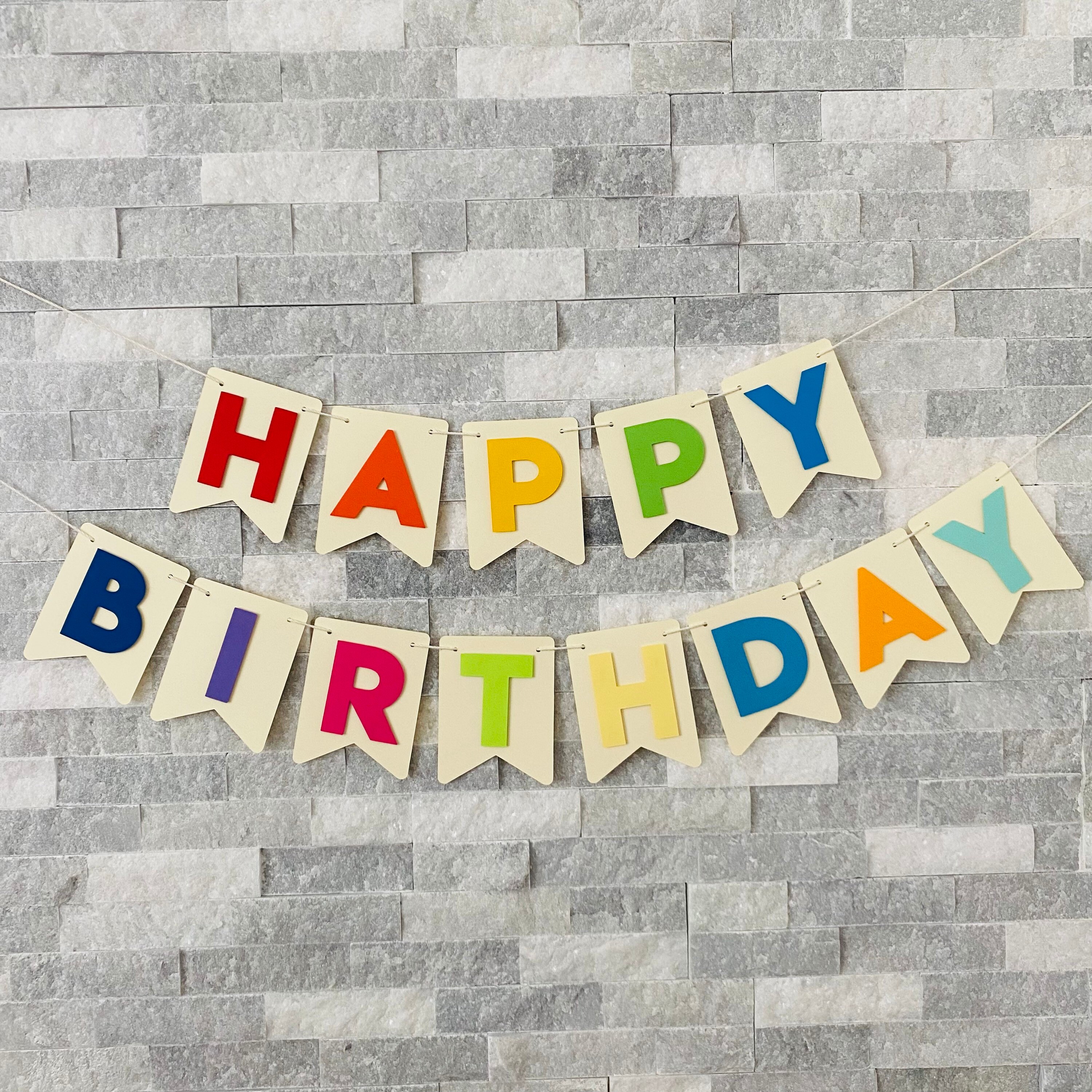 Happy Birthday Rainbow Banner, Happy Birthday Banner, Rainbow Birthday ...