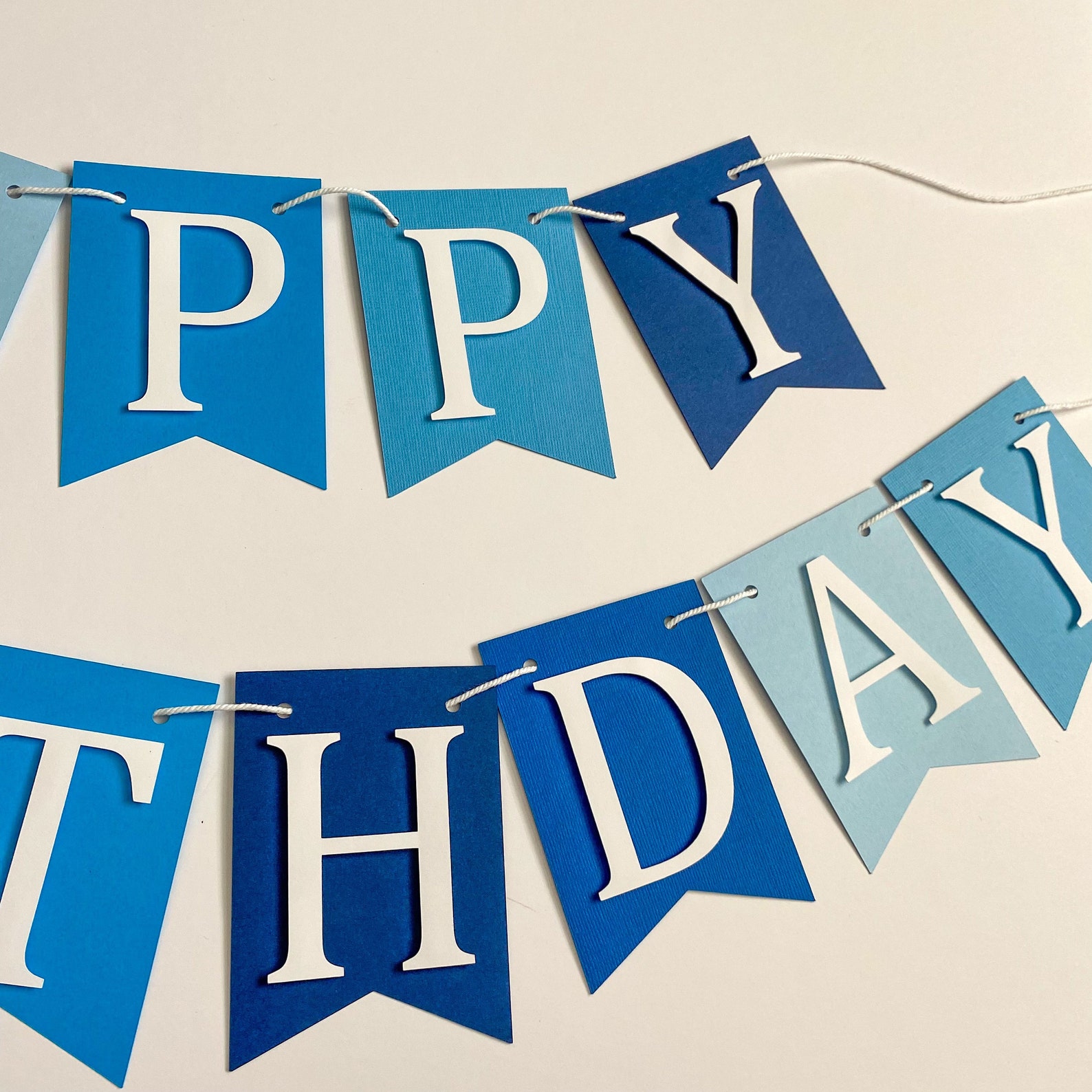 Happy Birthday Banner Blue Birthday Banner Blue Custom - Etsy