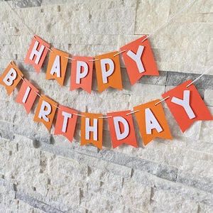 Happy Birthday Banner, Orange Birthday Banner, Custom Banner, Pumpkin ...