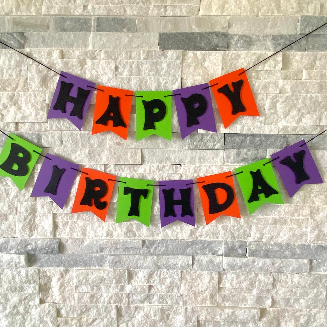 Happy Birthday Banner, Halloween Party Decor, Halloween Decorations ...