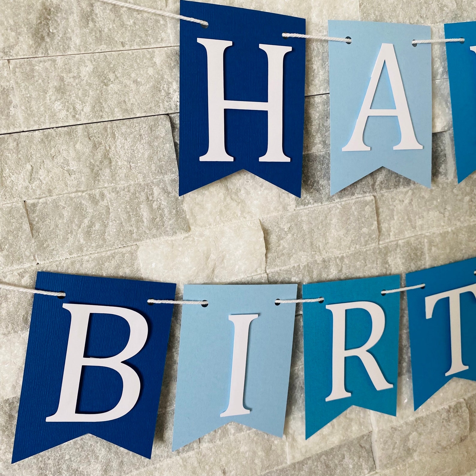 Happy Birthday Banner Blue Birthday Banner Blue Custom - Etsy