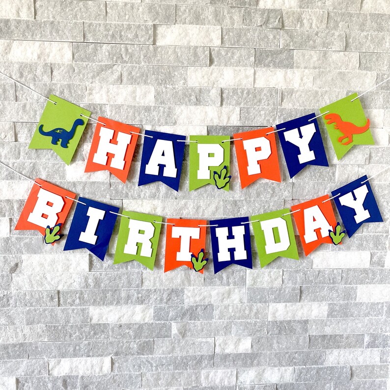 Dinosaur Birthday Banner Dinosaur Personalized Banner - Etsy