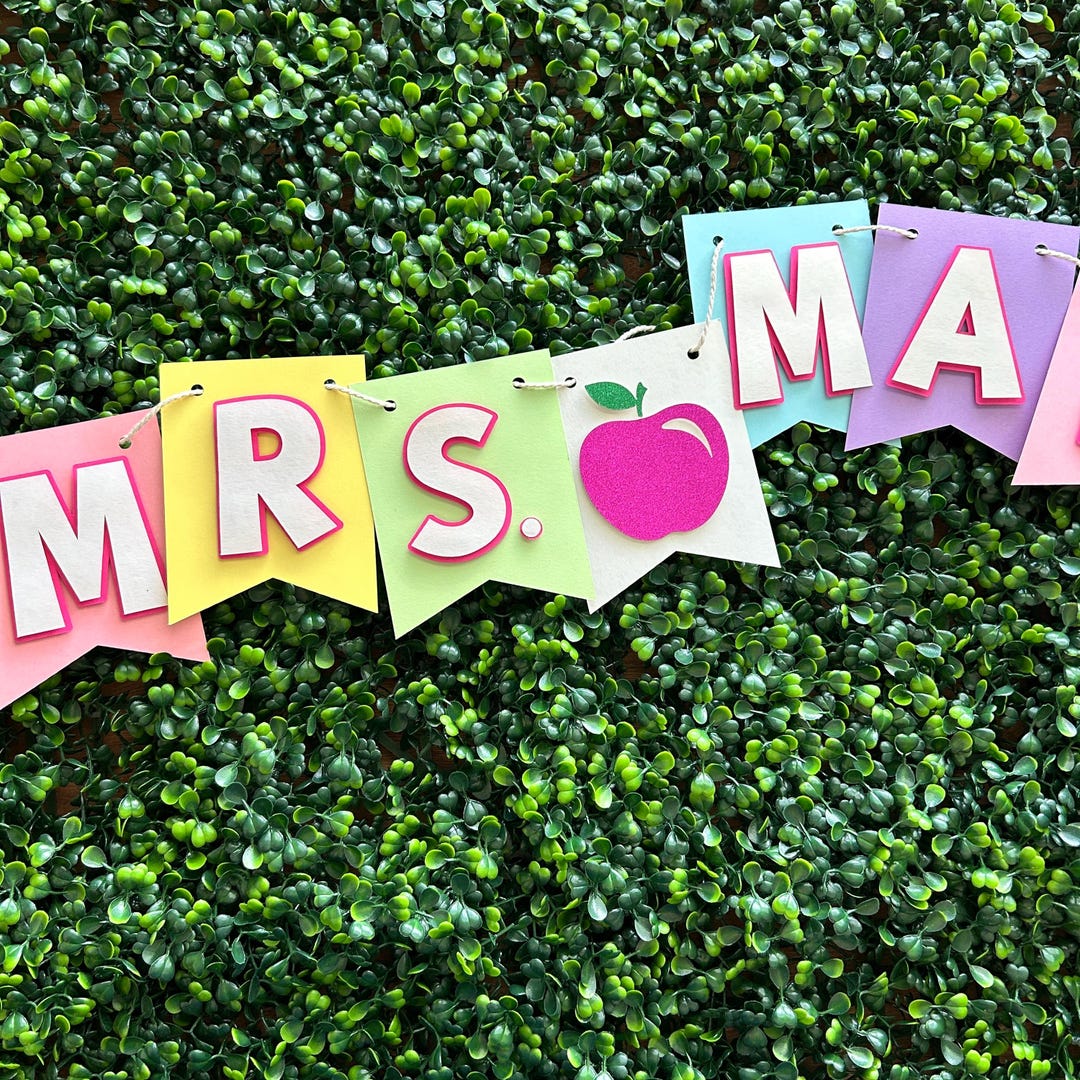 Personalized Teacher Banner, Custom Name Banner, Teacher Gift, Custom ...