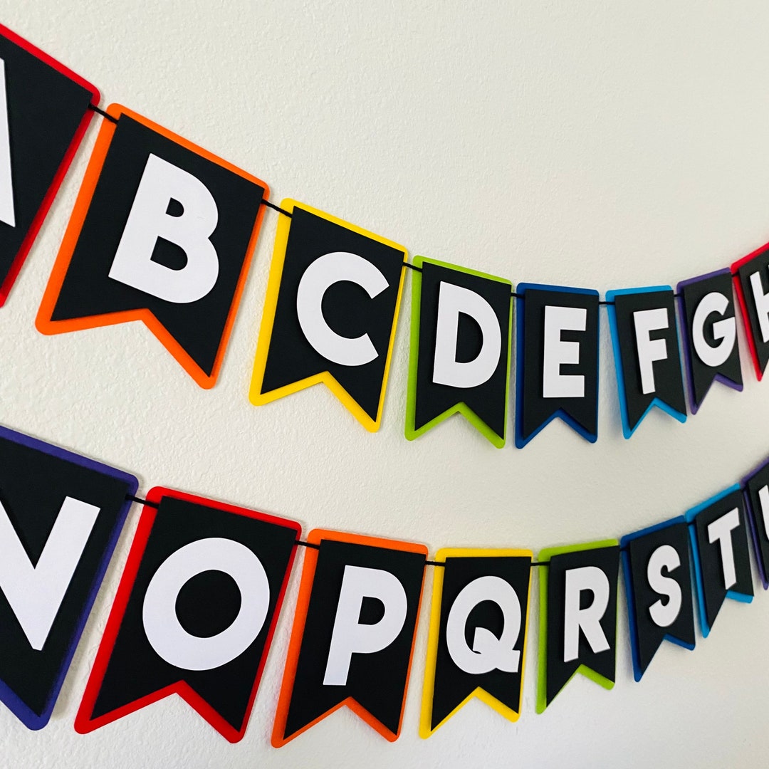 Alphabet Rainbow Banner, Back to School, School Classroom Decorations ...
