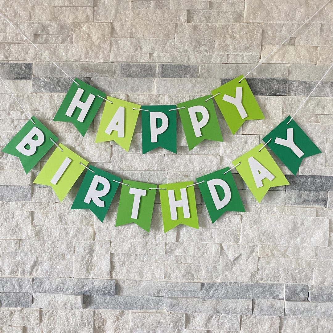 Lime Green Birthday Banner, Happy Birthday Banner, Green Custom Banner ...