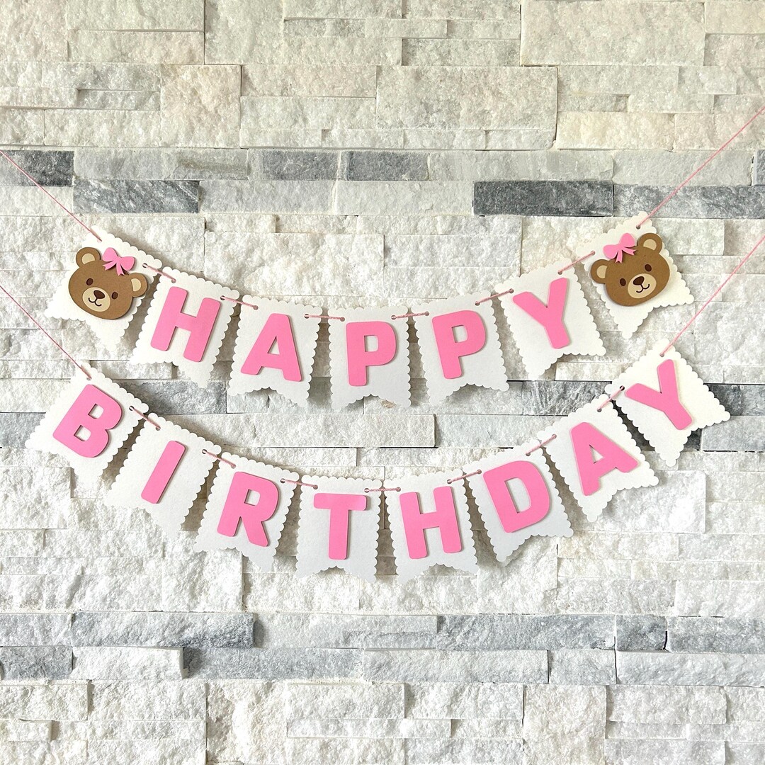 Little Bear Birthday Banner, Beary First Birthday Banner, Bear Theme ...
