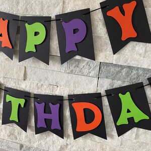 Happy Birthday Banner, Halloween Party Decor, Halloween Decorations ...
