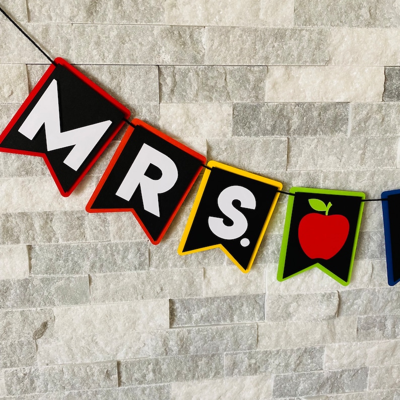 Personalized Teacher Banner, Custom Name Banner, Teacher Gift, Custom ...