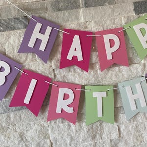 Boho Rainbow Happy Birthday Banner, Pastel Birthday Banner, Party ...