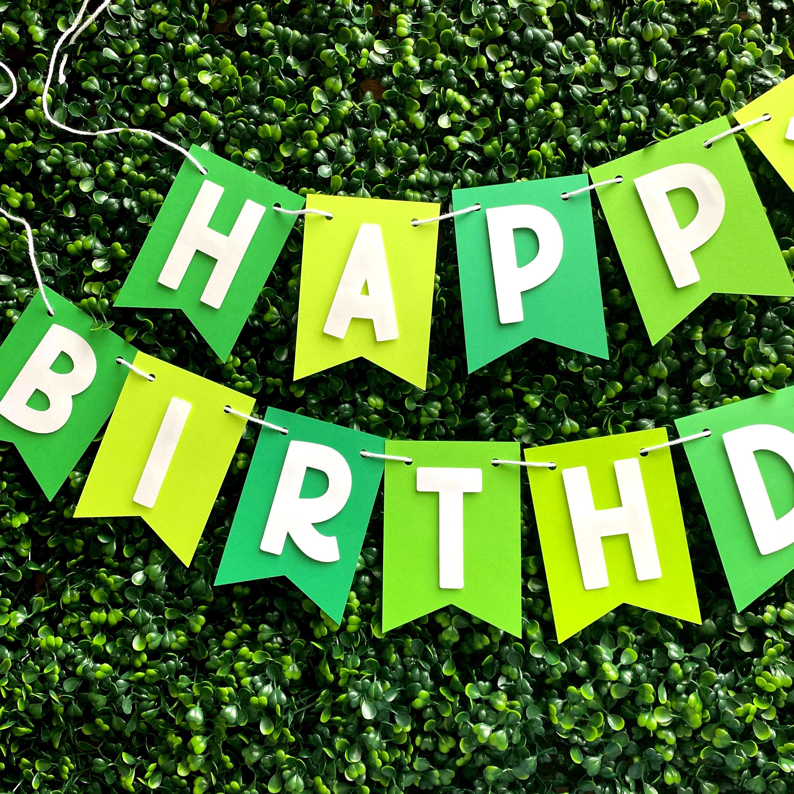 Lime Green Birthday Banner, Happy Birthday Banner, Green Custom Banner ...