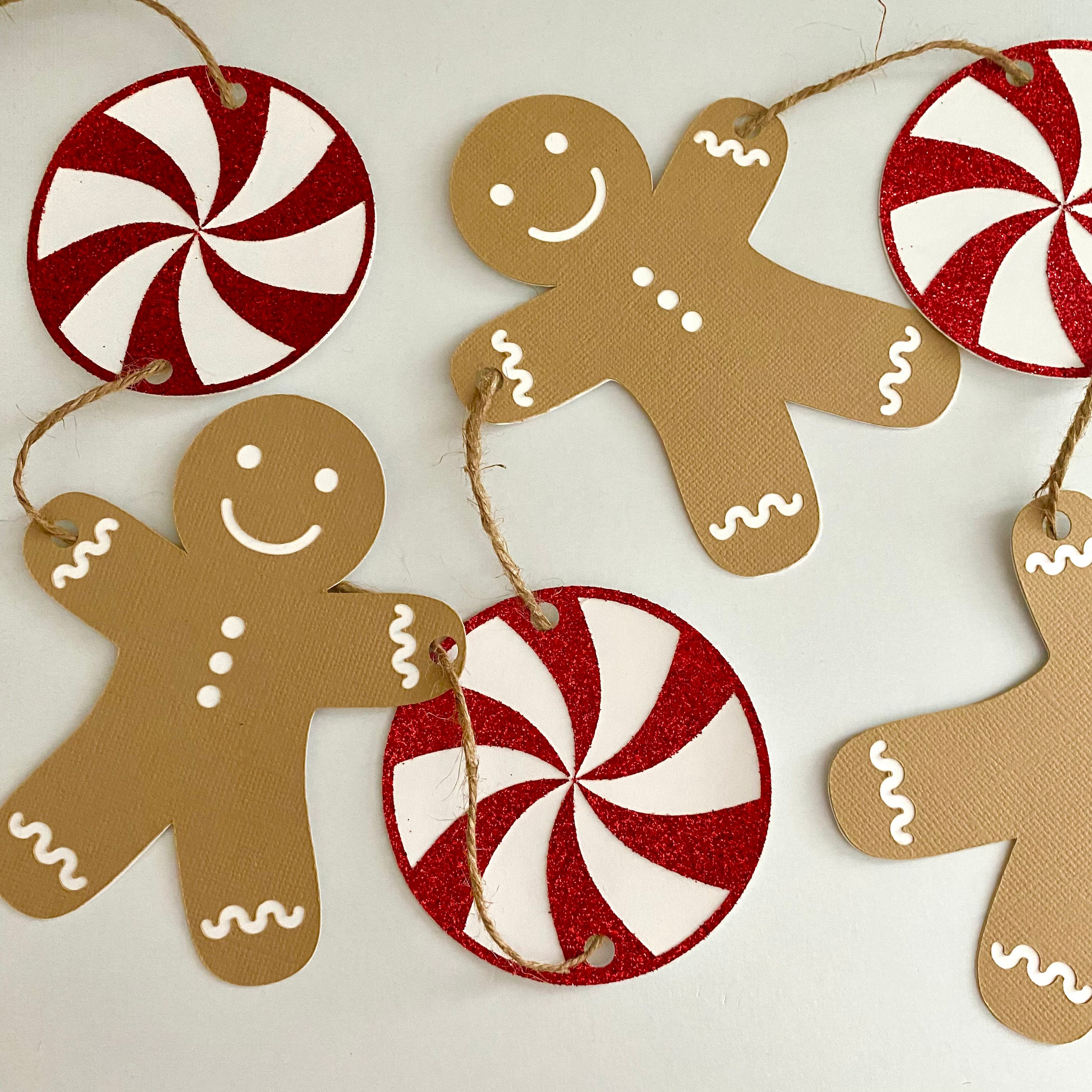 Gingerbread Man Christmas Garland: Peppermint Candy Holiday Decor - Etsy