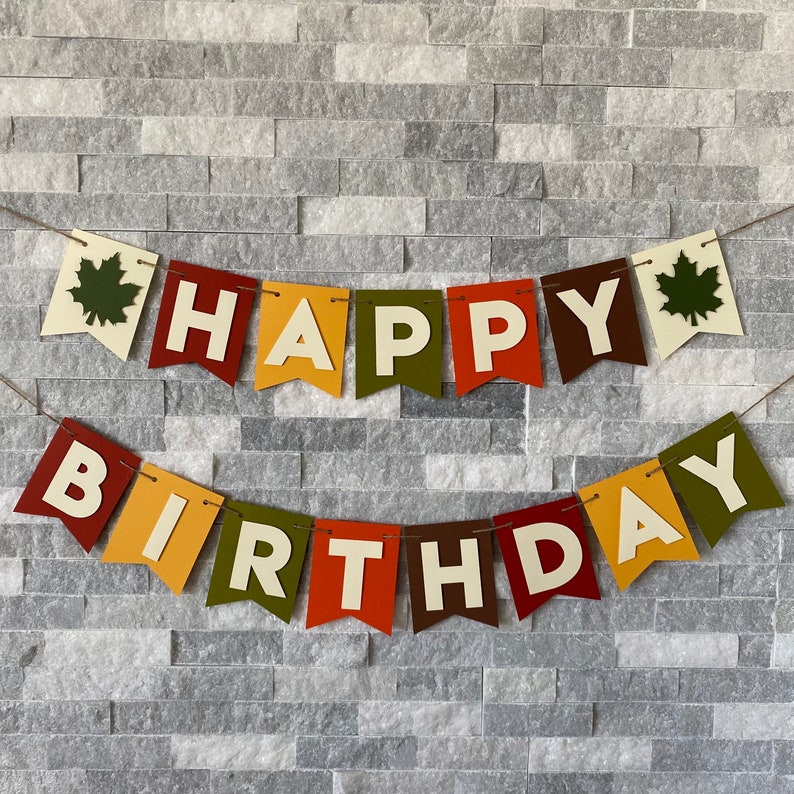 Fall Happy Birthday Banner, Personalized Fall Banner, Thanksgiving ...