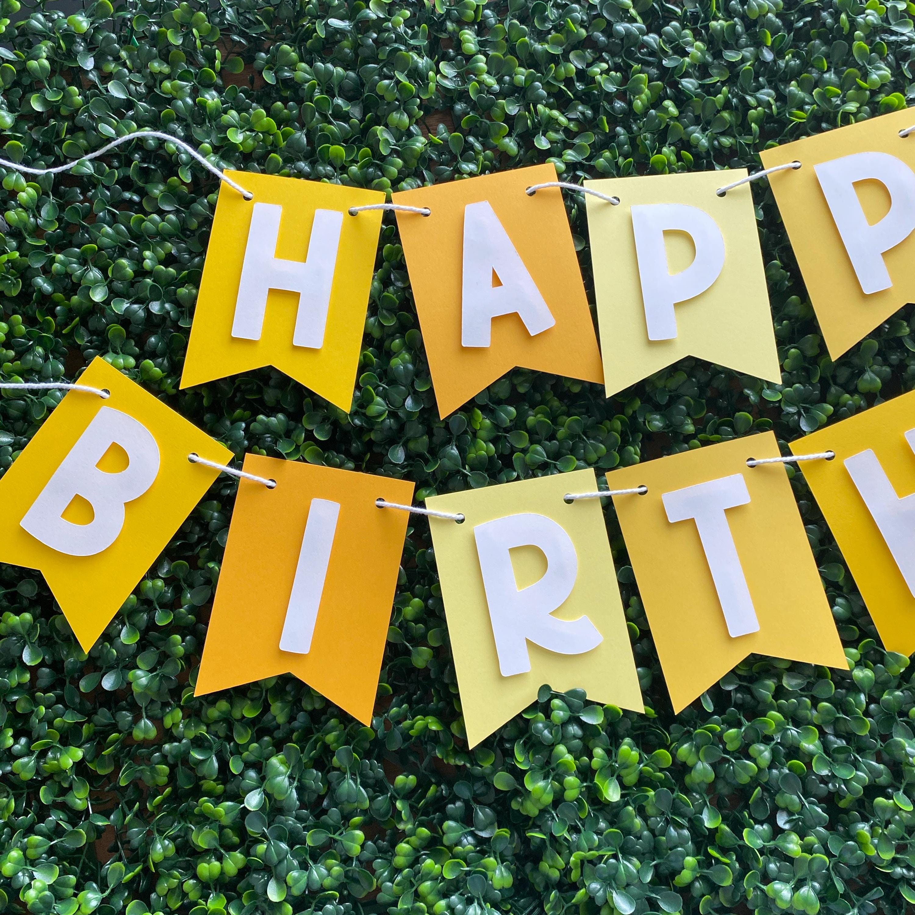Happy Birthday Banner, Yellow Birthday Banner, Yellow Custom Banner ...