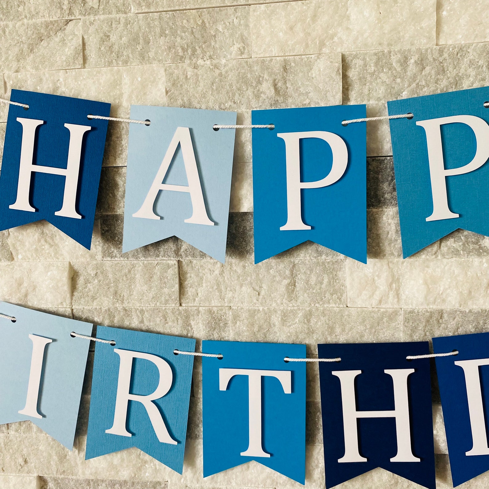 Happy Birthday Banner Blue Birthday Banner Blue Custom - Etsy