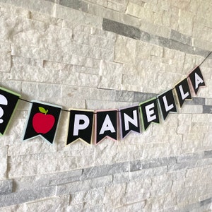 Personalized Teacher Banner, Custom Name Banner, Teacher Gift, Pastel ...
