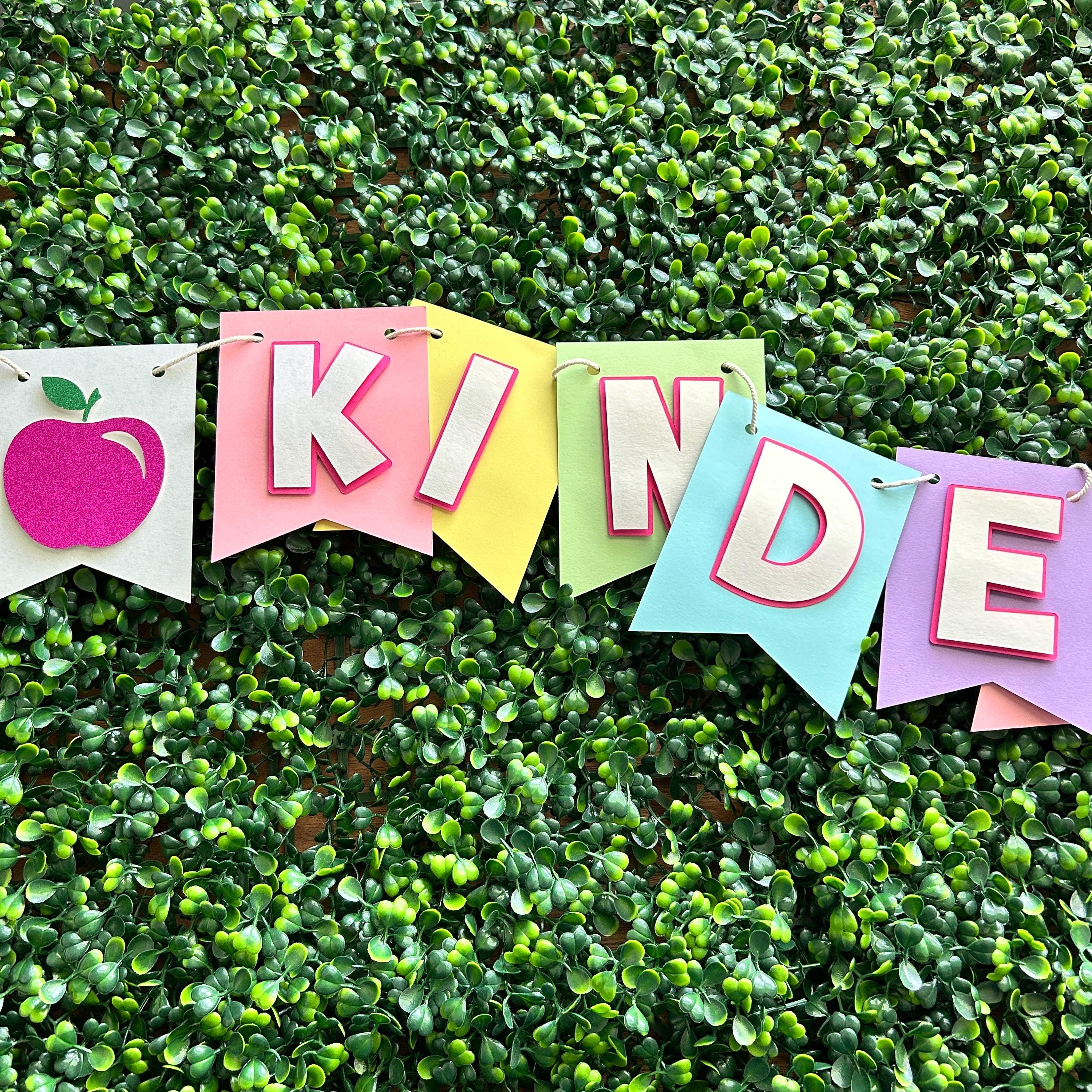Pastel Colors Kindergarten Banner, First Day of Kindergarten, Back to ...