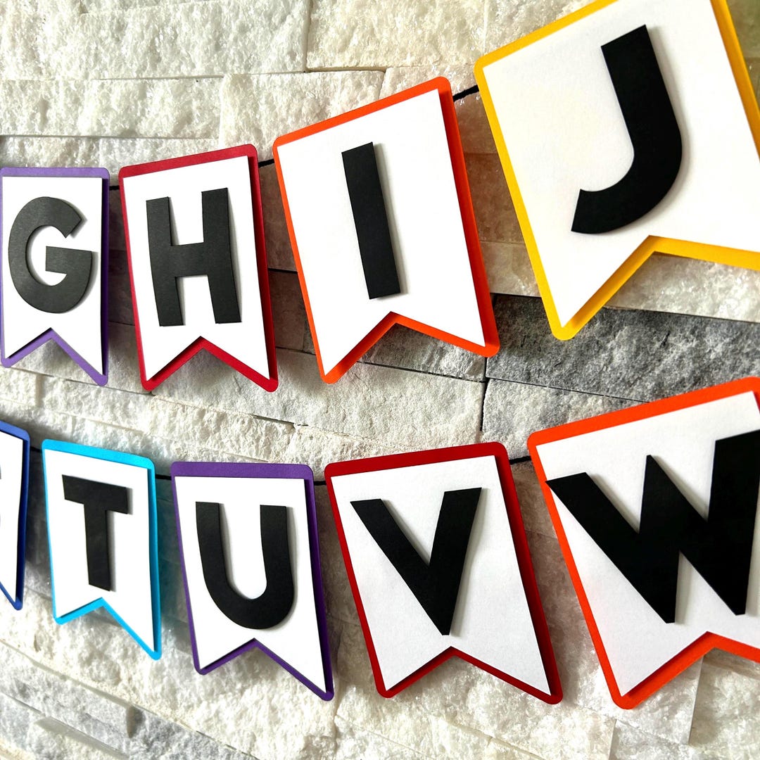 Alphabet Rainbow Banner, Back to School, Kids Room Decorations, Teacher ...