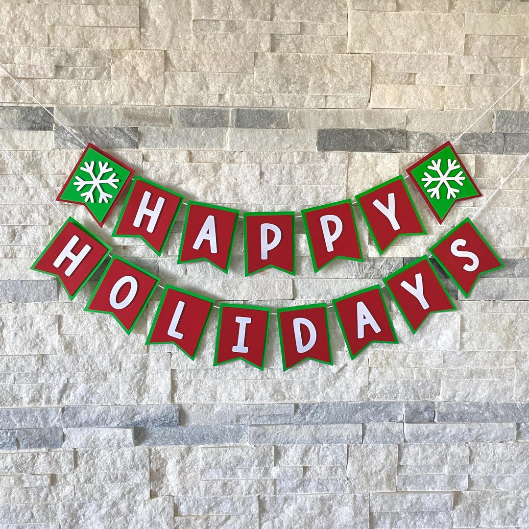 Happy Holidays Banner, Christmas Decoration, Christmas Snowflake Banner ...