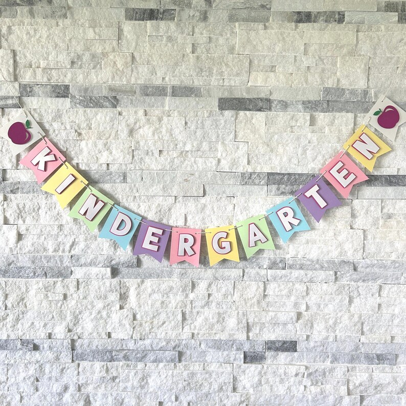 Pastel Kindergarten Banner, First Day of School, Classroom Decor - Etsy