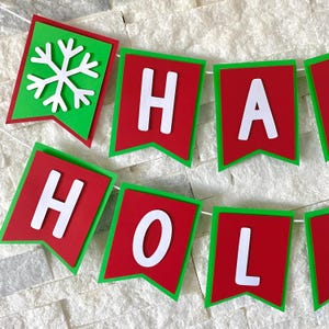 Happy Holidays Banner, Christmas Decoration, Christmas Snowflake Banner ...