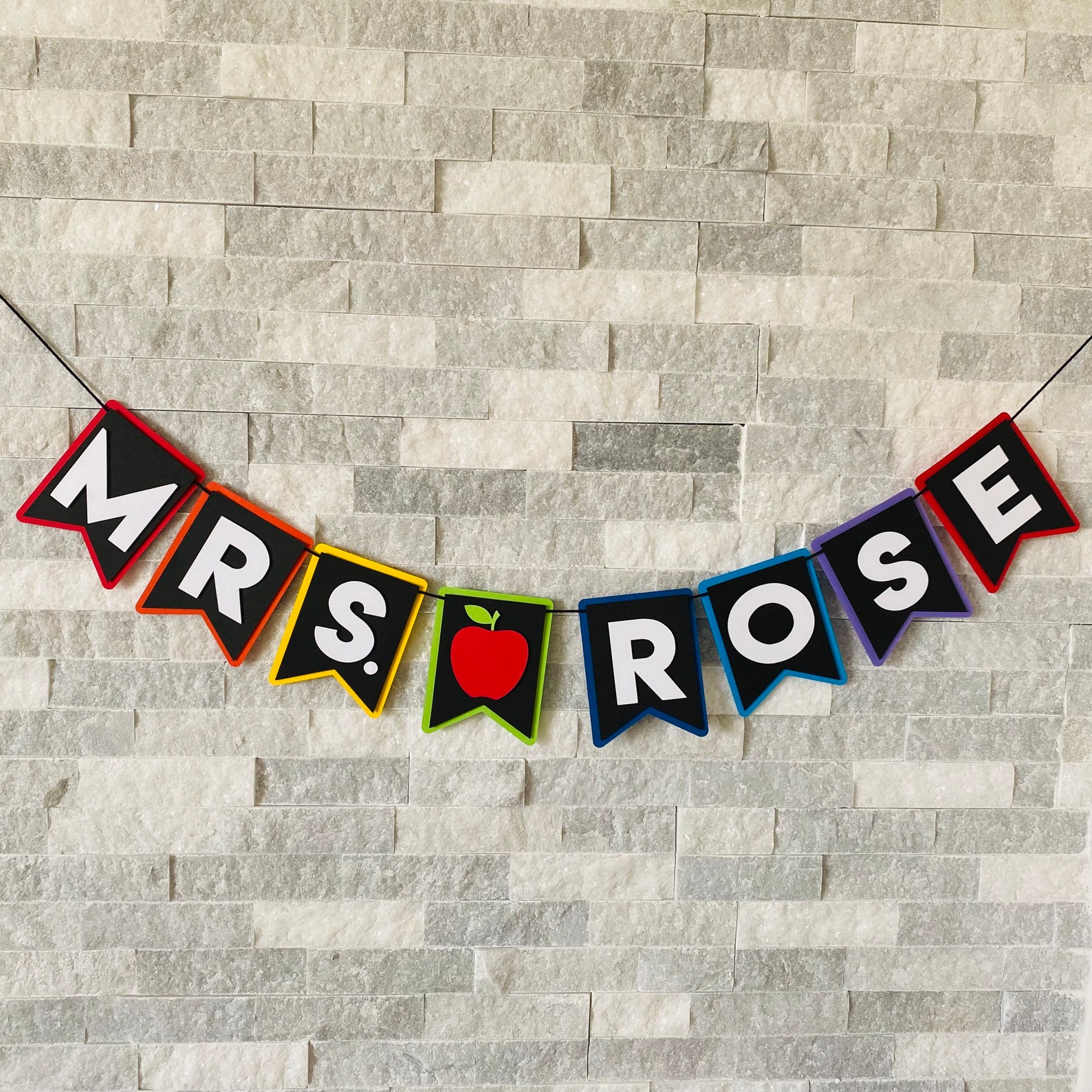 Personalized Teacher Banner, Custom Name Banner, Teacher Gift, Custom ...