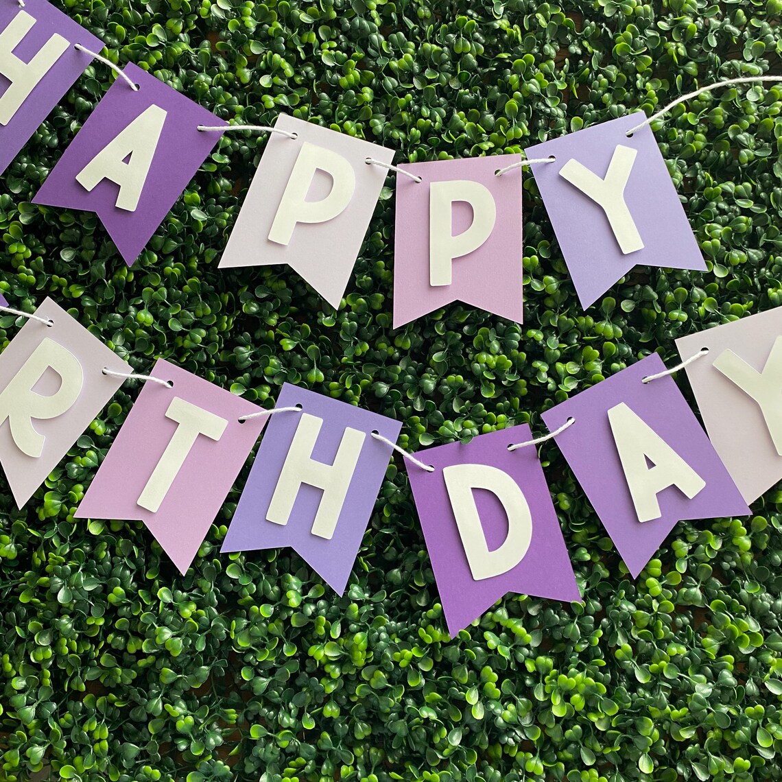 Happy Birthday Banner, Purple Birthday Banner, Purple Custom Banner ...