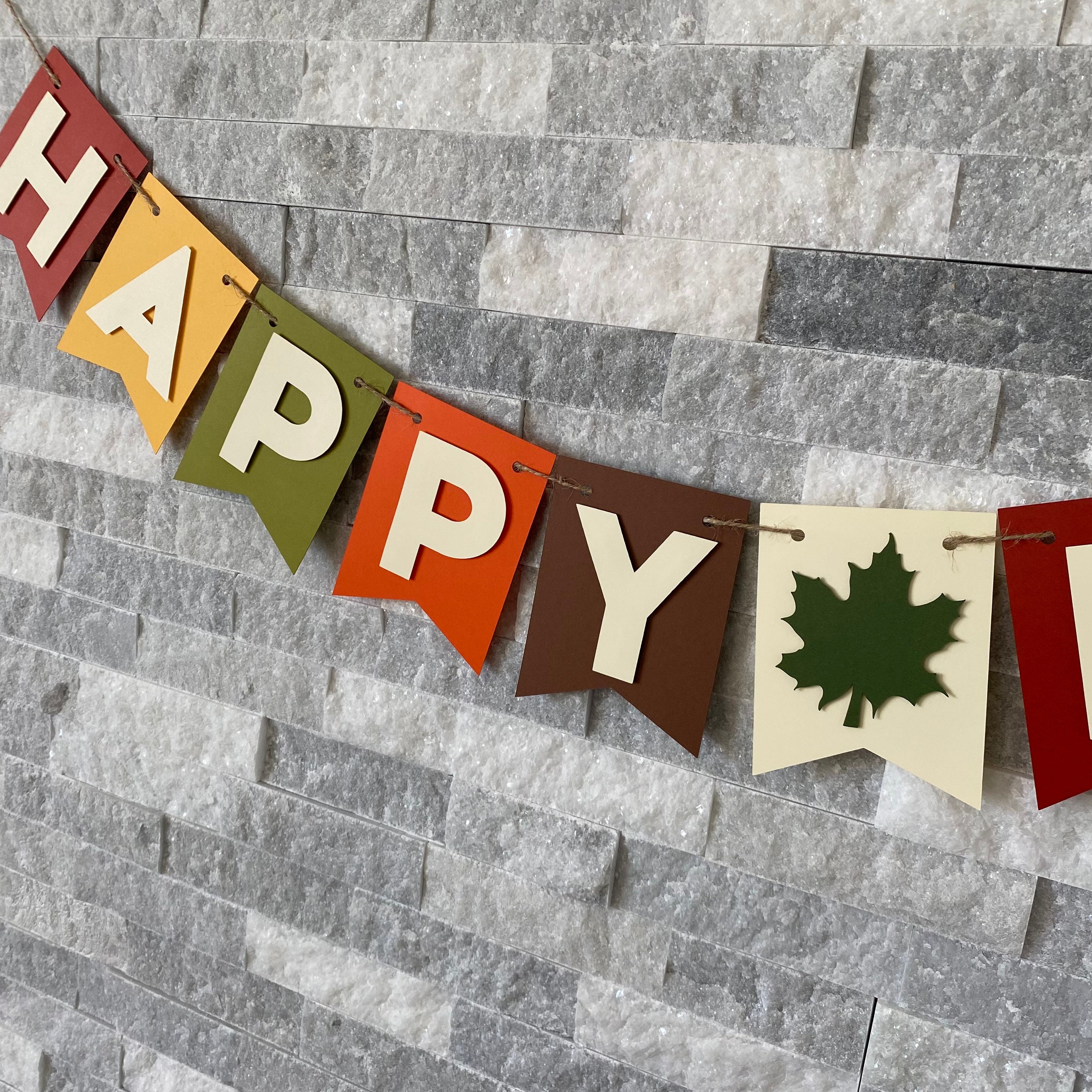 Happy Fall Banner, Personalized Fall Banner, Thanksgiving Banner, Happy ...