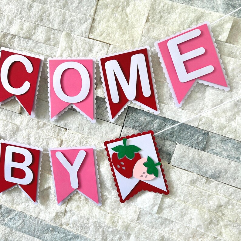Welcome Baby Strawberry Banner: 3D Letter Party Decor - Etsy