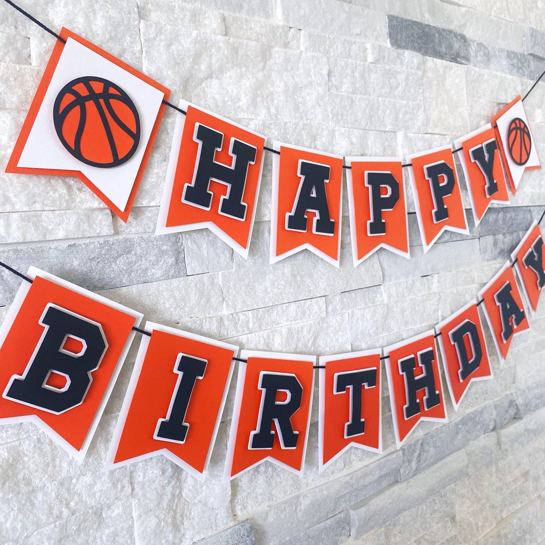 Happy Birthday Basketball Banner, Personalized Basketball Birthday ...