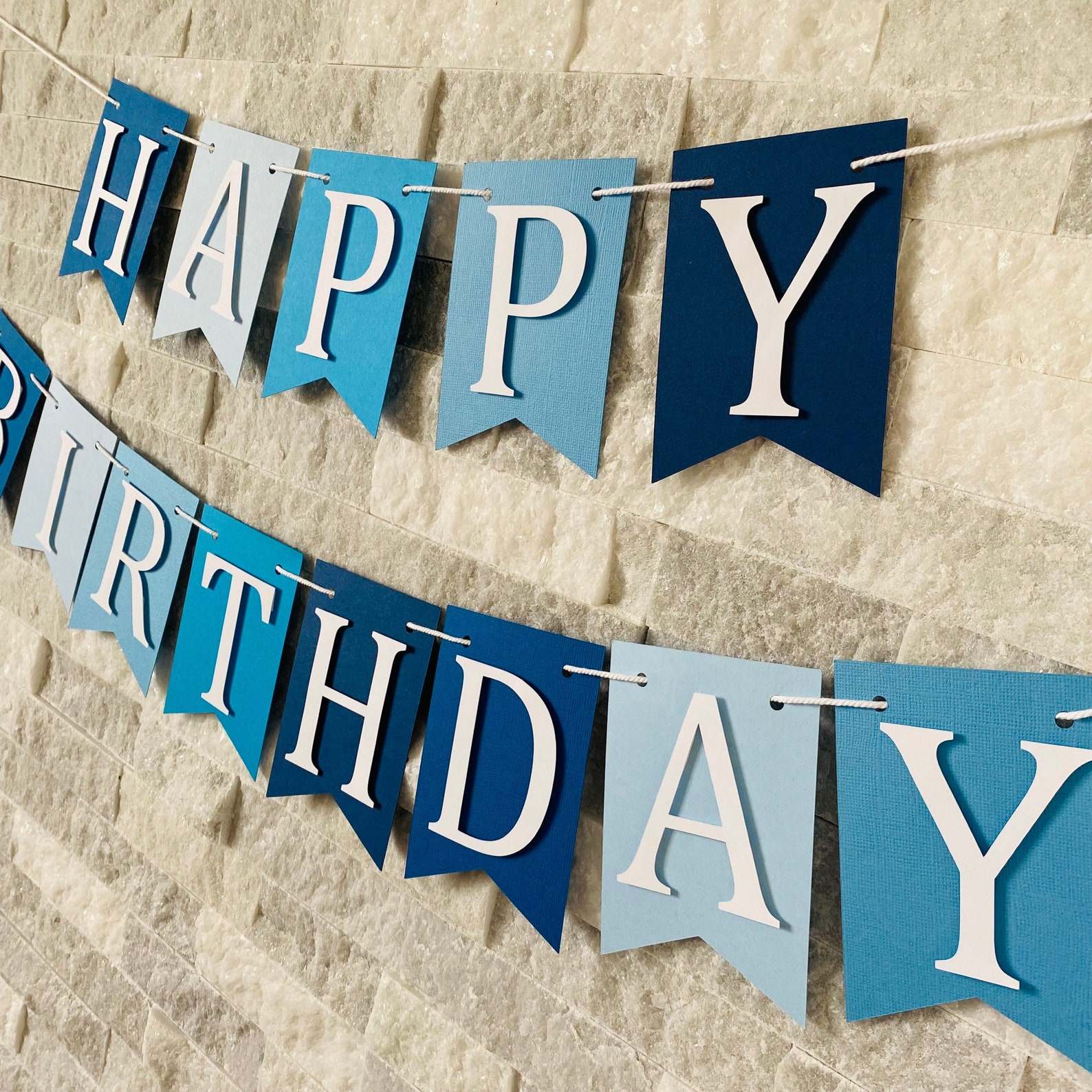 Happy Birthday Banner Blue Birthday Banner Blue Custom - Etsy