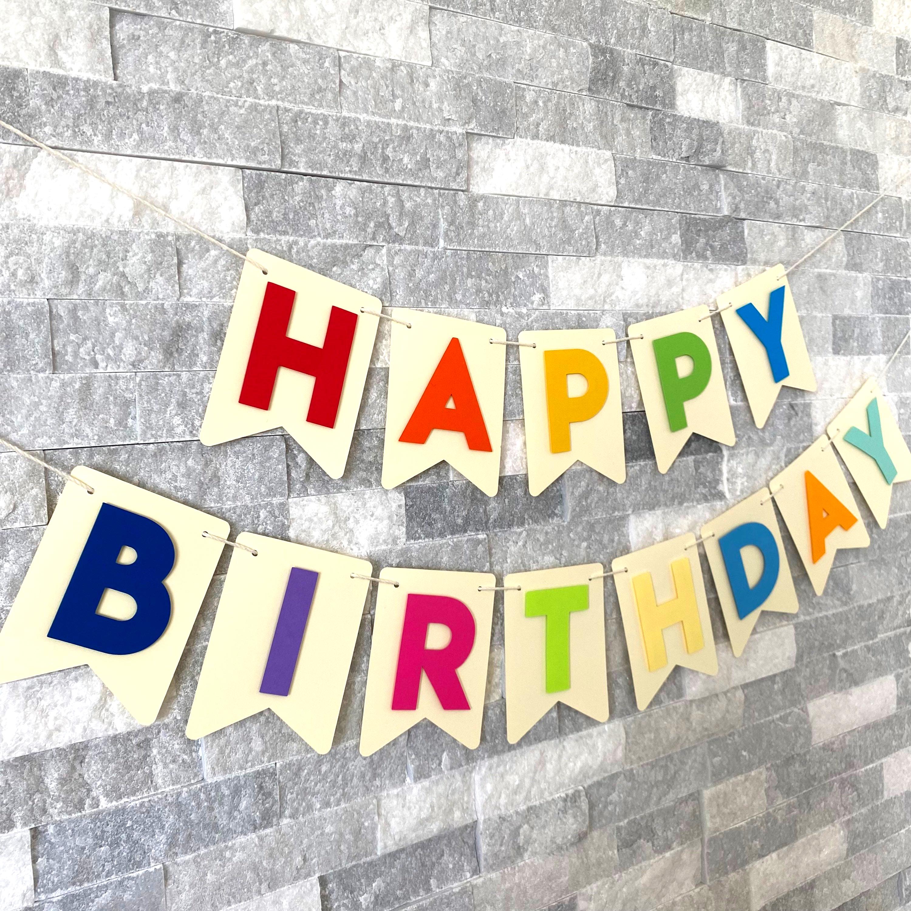 Happy Birthday Rainbow Banner, Happy Birthday Banner, Rainbow Birthday ...