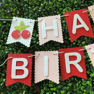 Cherry Birthday Banner, Cherry First Birthday Banner, Berry Party Theme ...