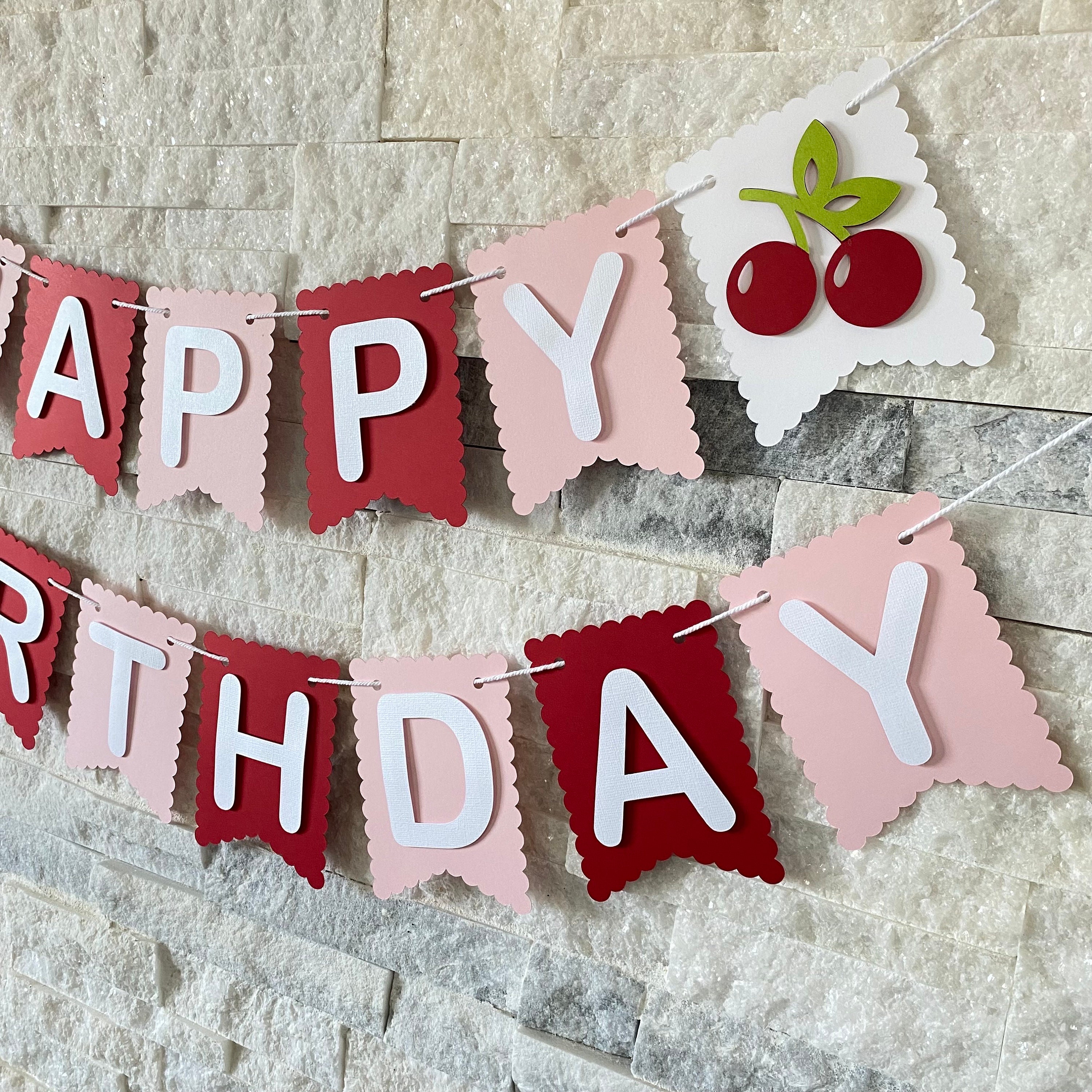 Cherry Birthday Banner, Cherry First Birthday Banner, Berry Party Theme ...