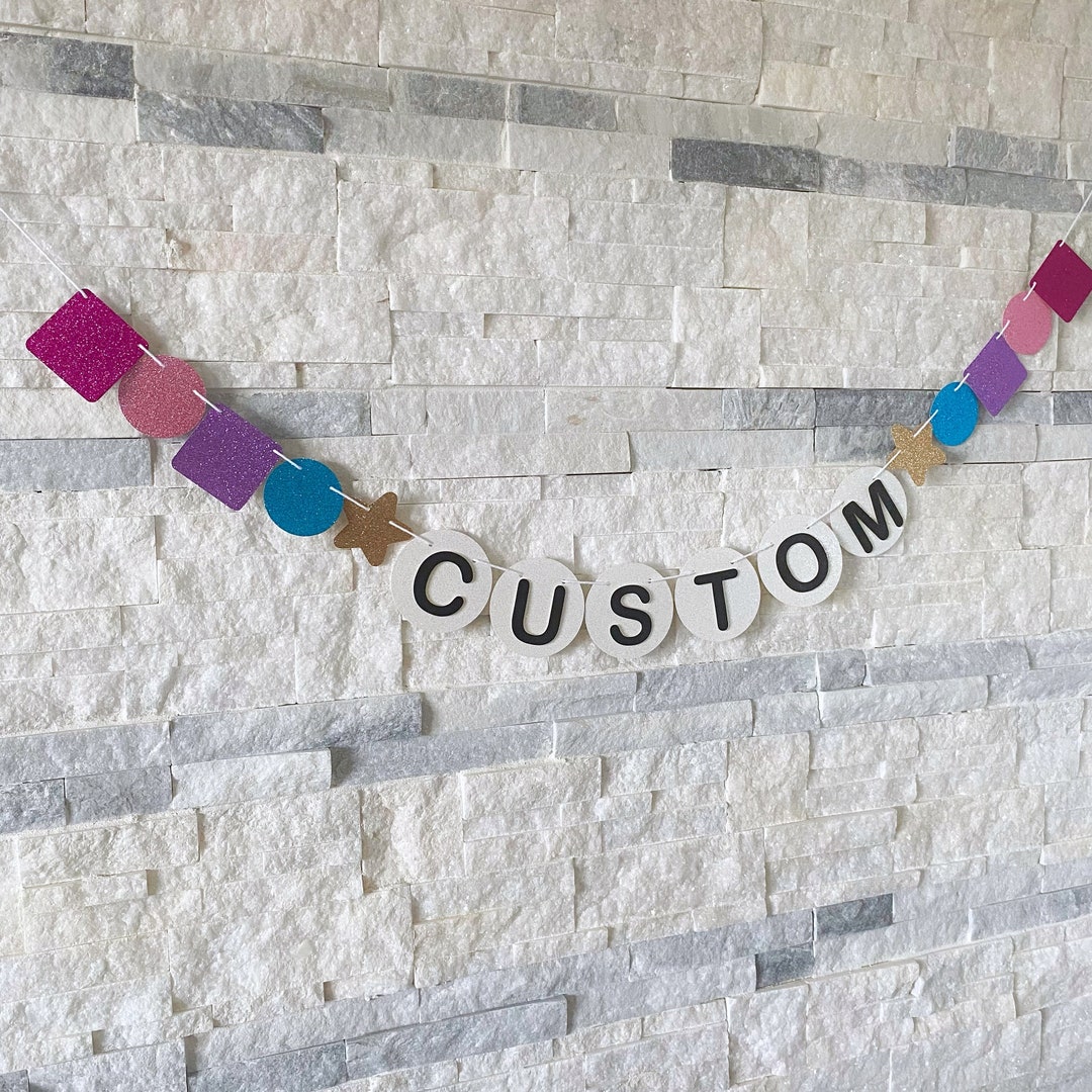 Custom Glitter Friendship Bracelet Party Banner, Custom Birthday Banner ...