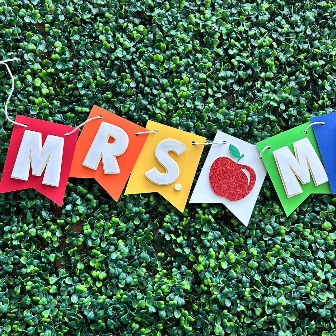 Personalized Teacher Banner, Custom Name Banner, Teacher Gift, Custom ...