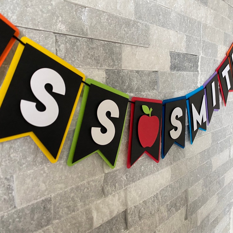 Personalized Teacher Banner, Custom Name Banner, Teacher Gift, Custom ...