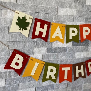 Fall Happy Birthday Banner, Personalized Fall Banner, Thanksgiving ...