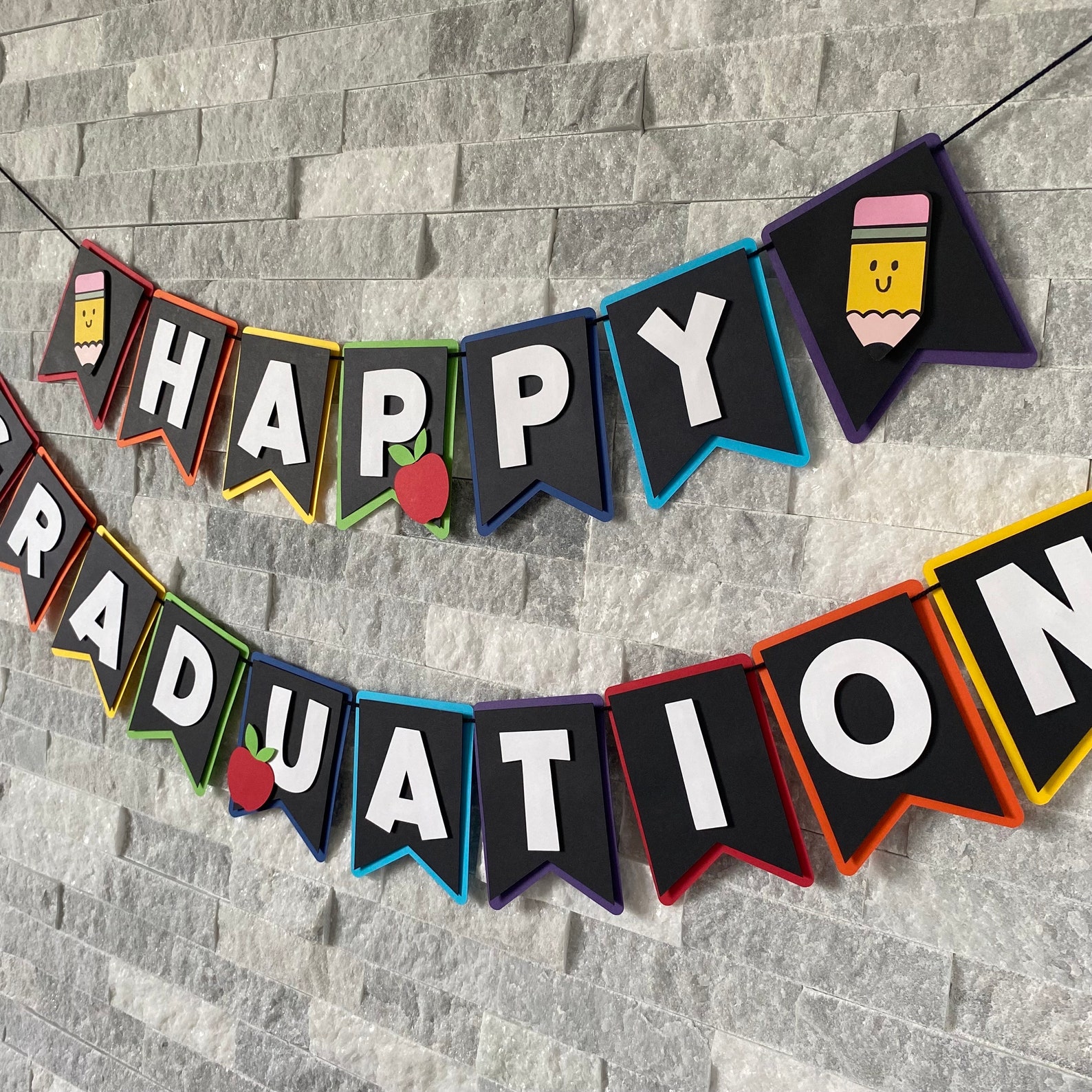 Happy Graduation Banner, Kindergarten Graduation Party Decorations, Pre ...