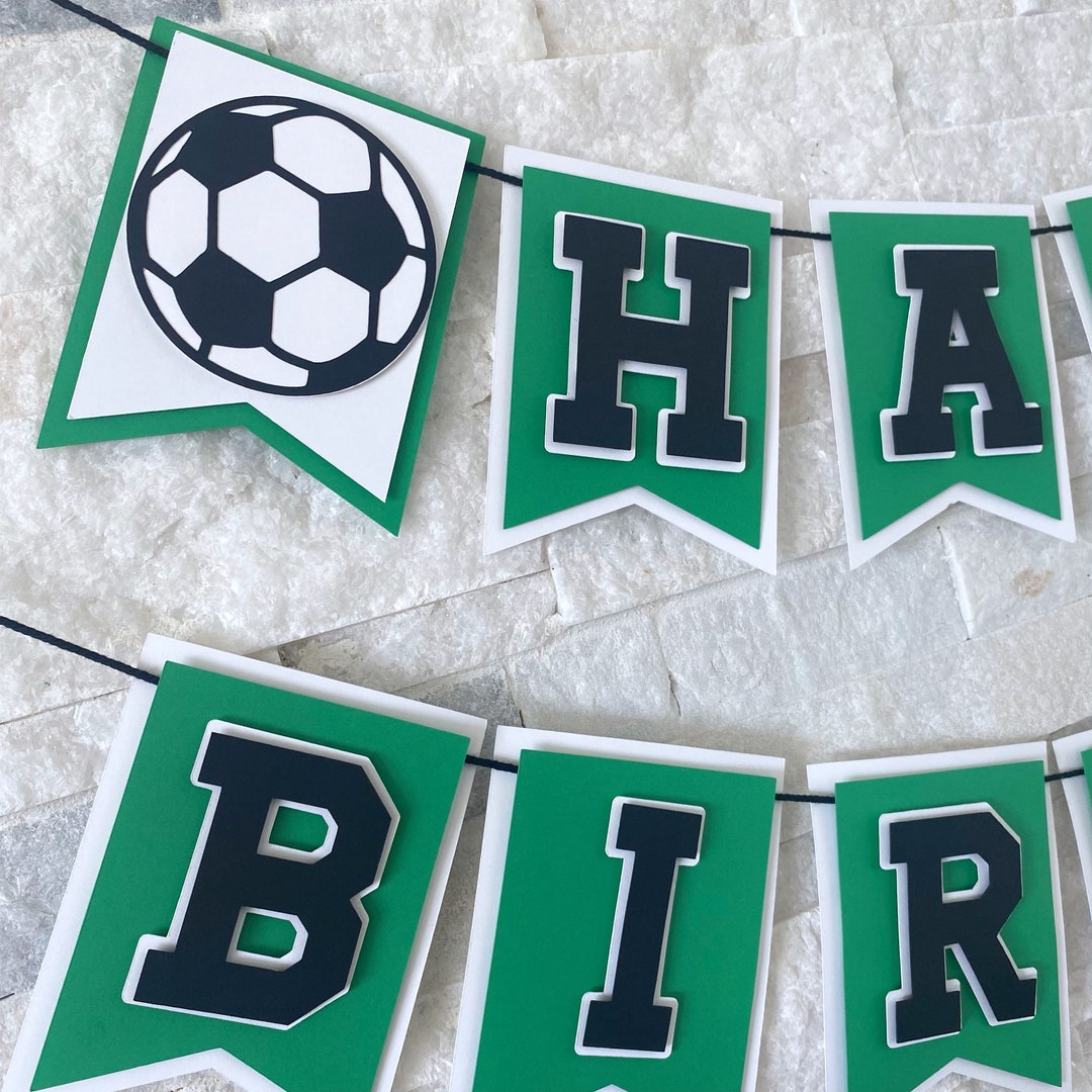 Happy Birthday Soccer Banner, Personalized Soccer Birthday Banner ...