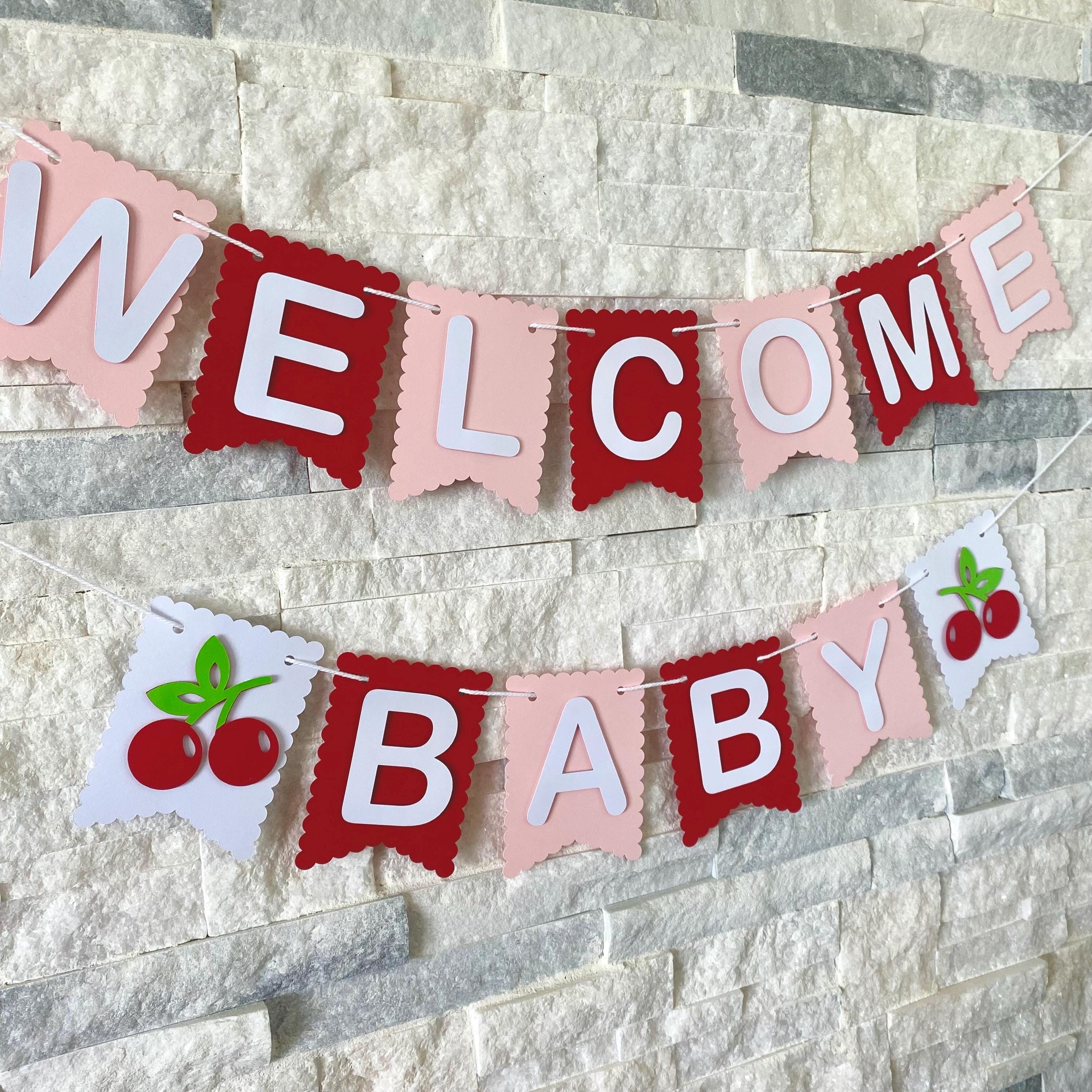 Welcome Baby Cherry Banner, Baby Shower Party Decor, Berry Party Theme ...
