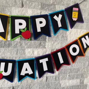 Happy Graduation Banner, Kindergarten Graduation Party Decorations, Pre ...
