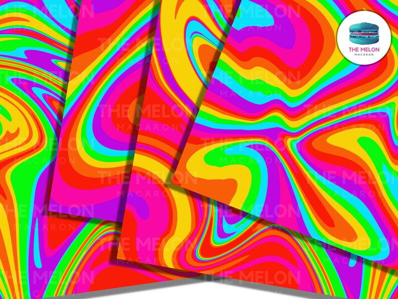 Rainbow Colorful Wallpaper, Marble Digital Paper, Abstract Marble ...