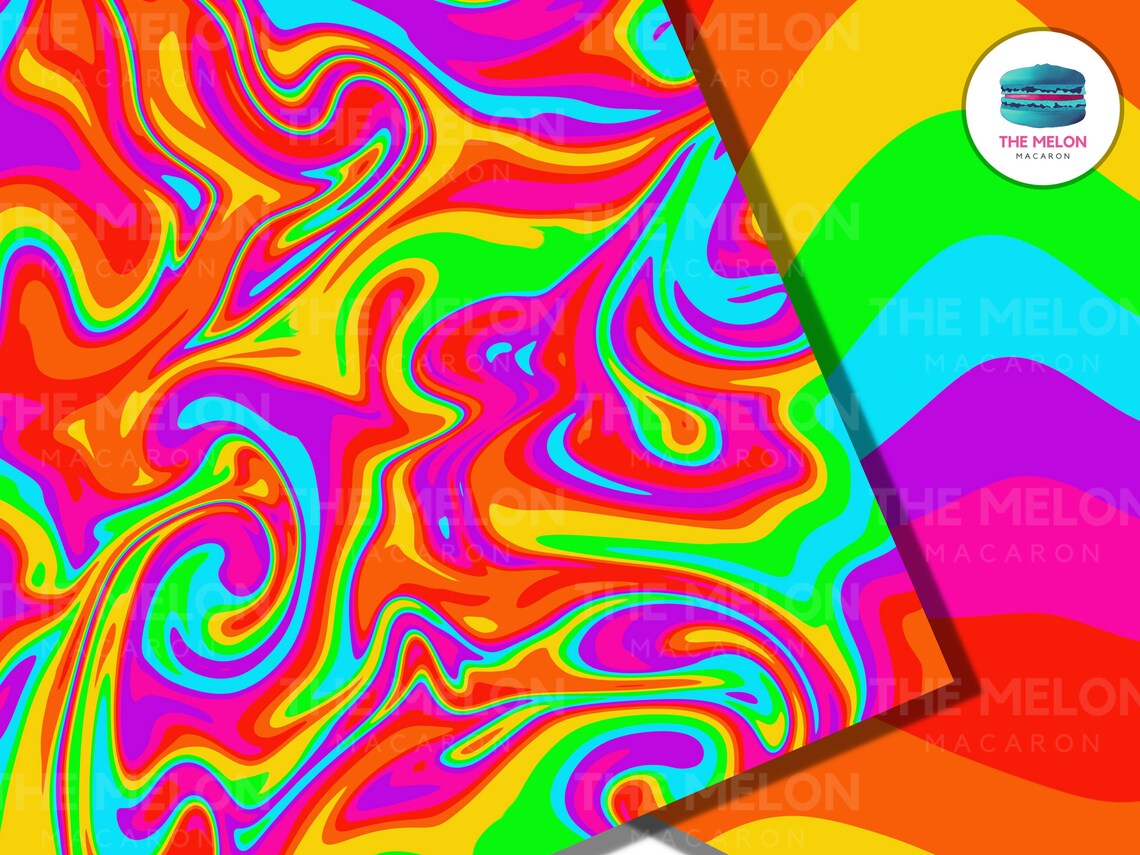 Rainbow Colorful Wallpaper, Marble Digital Paper, Abstract Marble ...