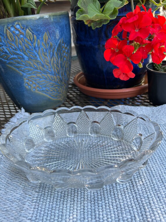 Ramona Aka Tiptoe Oval Bowl by Mckee Brothers Glass Works 1903 | Etsy