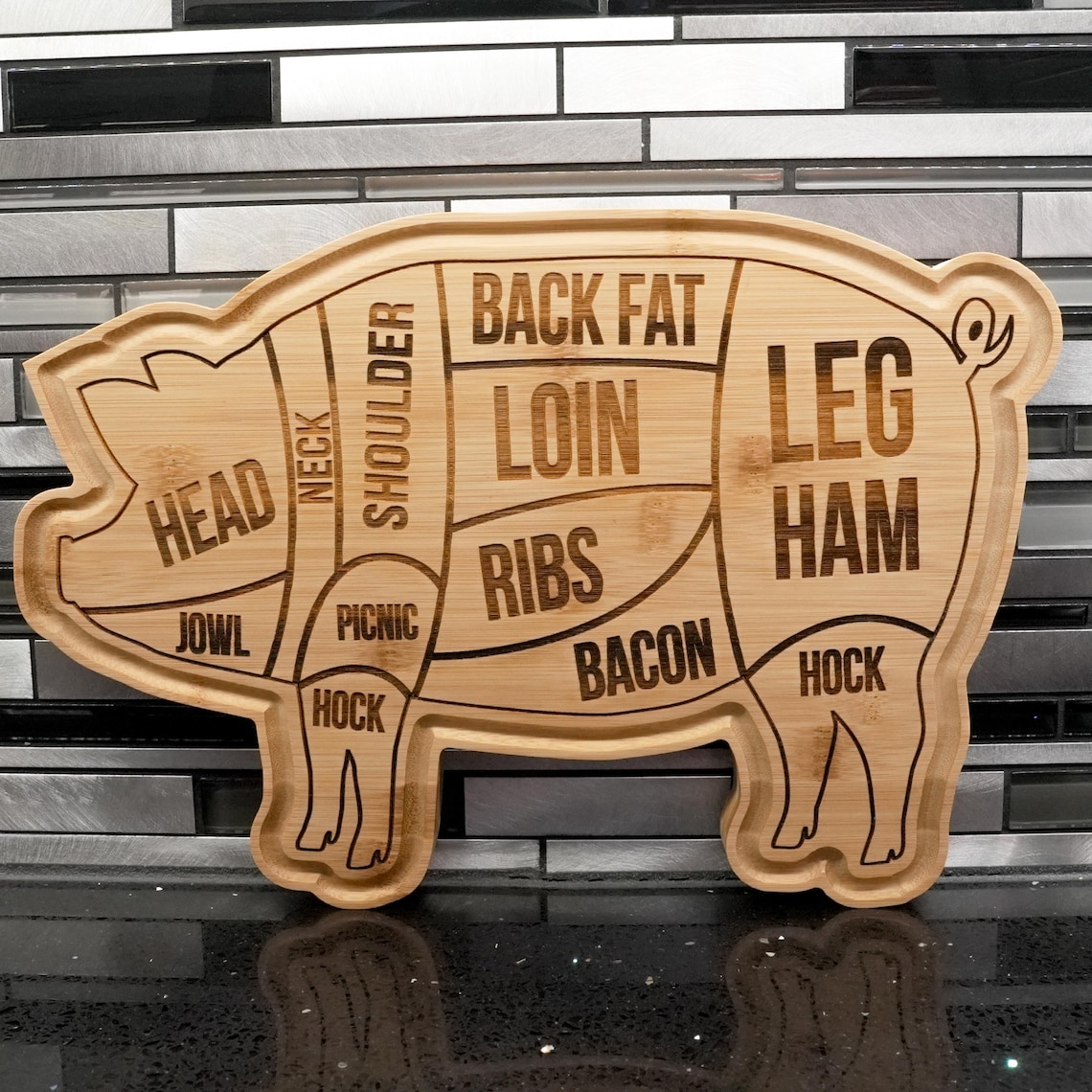 Pig Shaped Cutting Board Wooden Charcuterie Board Gift Engraved ...