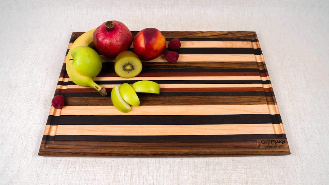 Custom Exotic Wood Cutting Board Rustic BBQ Chopping Block Personalized ...